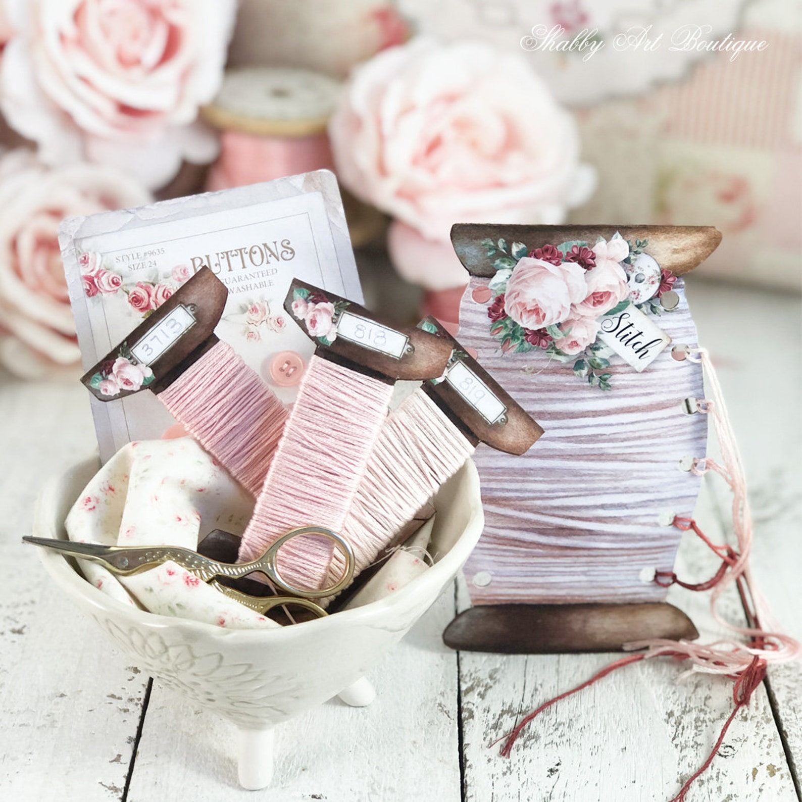 Vintage Embroidery Floss Keeper and Floss Spools - Etsy Australia