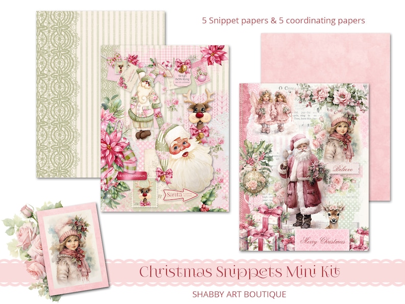Letter Size - Christmas Snippets Mini Digital Kit - Etsy