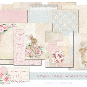 Letter (USA) - Linen, Lace & Paper Digital Kit - Etsy