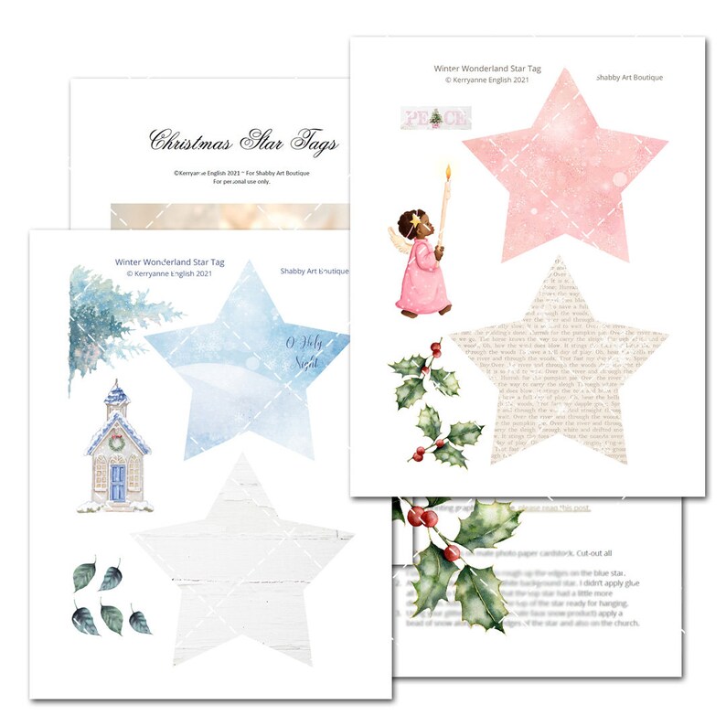 Print & Make: Christmas Star Tags A4 and Letter Size - Etsy