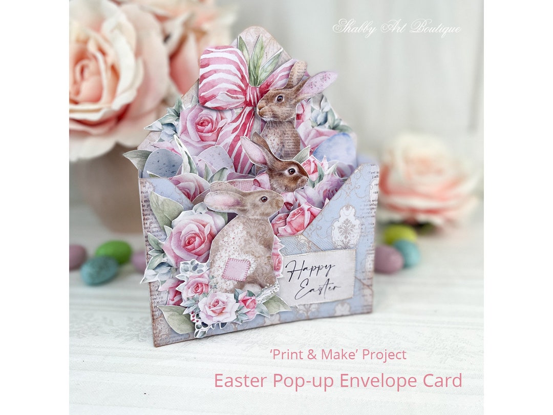 Print & Make ~ Easter Pop-up Envelope Card (A4 and Letter) - Etsy