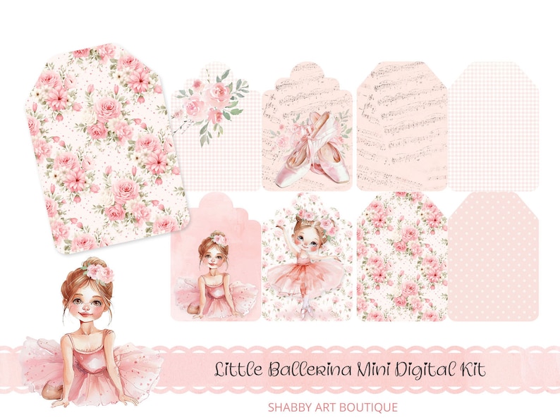 Little Ballerina Mini Digital Kit - Letter Size Paper - Etsy