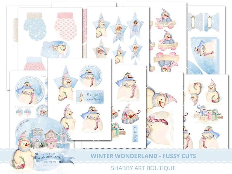 A4 Winter Wonderland Digital Kit - Etsy