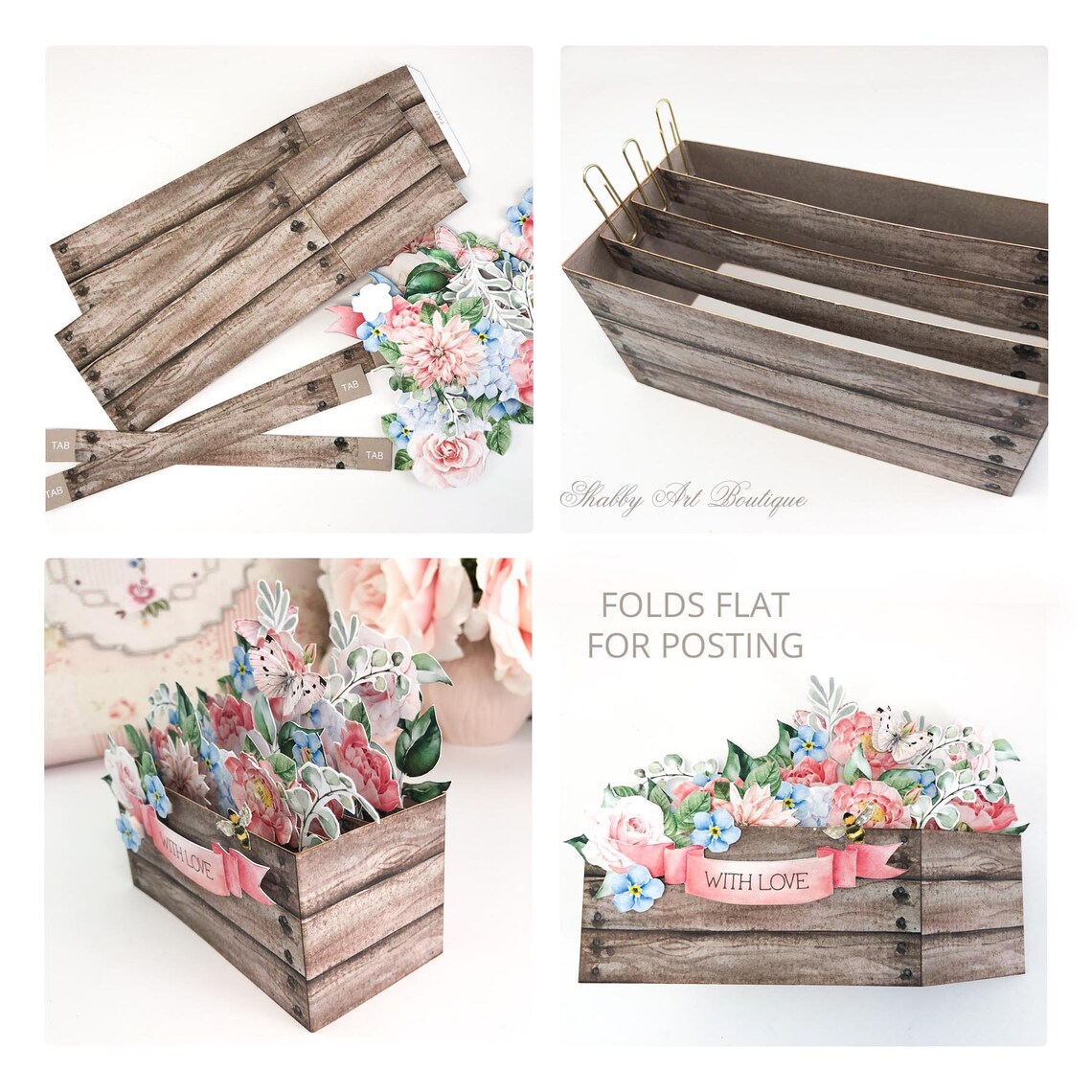 Print & Make ~ Flower Box Pop-up Card (letter and A4 Size) - Etsy