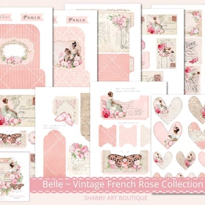 USA Letter: Belle ~ Vintage French Rose Collection - Etsy