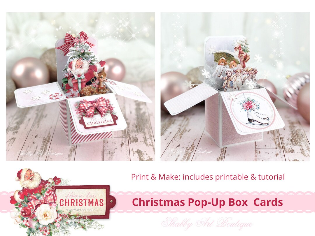 Print & Make: Christmas Pop-up Box Cards - Etsy