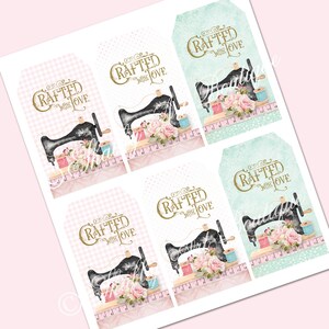 Printable Crafted With Love Tag - Shabby Chic Tag - Digital Download ...
