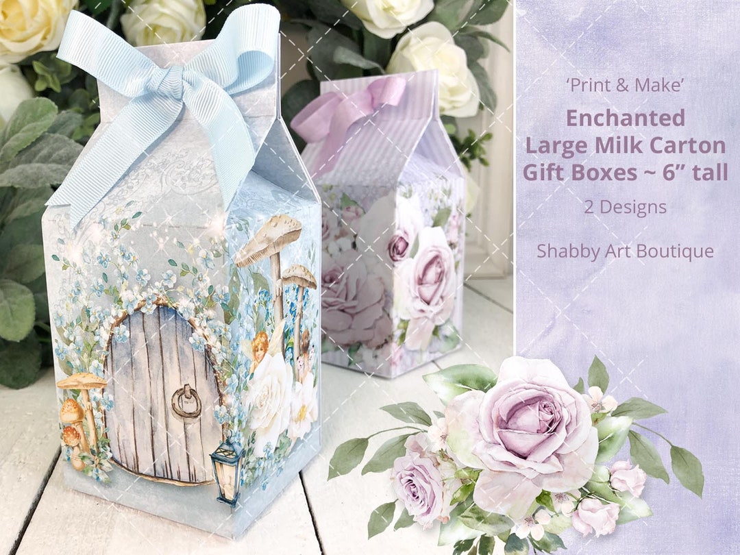 Print & Make: Enchanted Large Milk Carton Gift Boxes (A4 and Letter ...