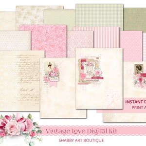 A4 ~ Vintage Love Digital Kit - Etsy