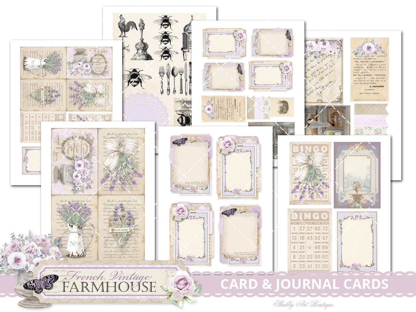 Letter (USA) ~ French Vintage Farmhouse Digital Kit - Etsy