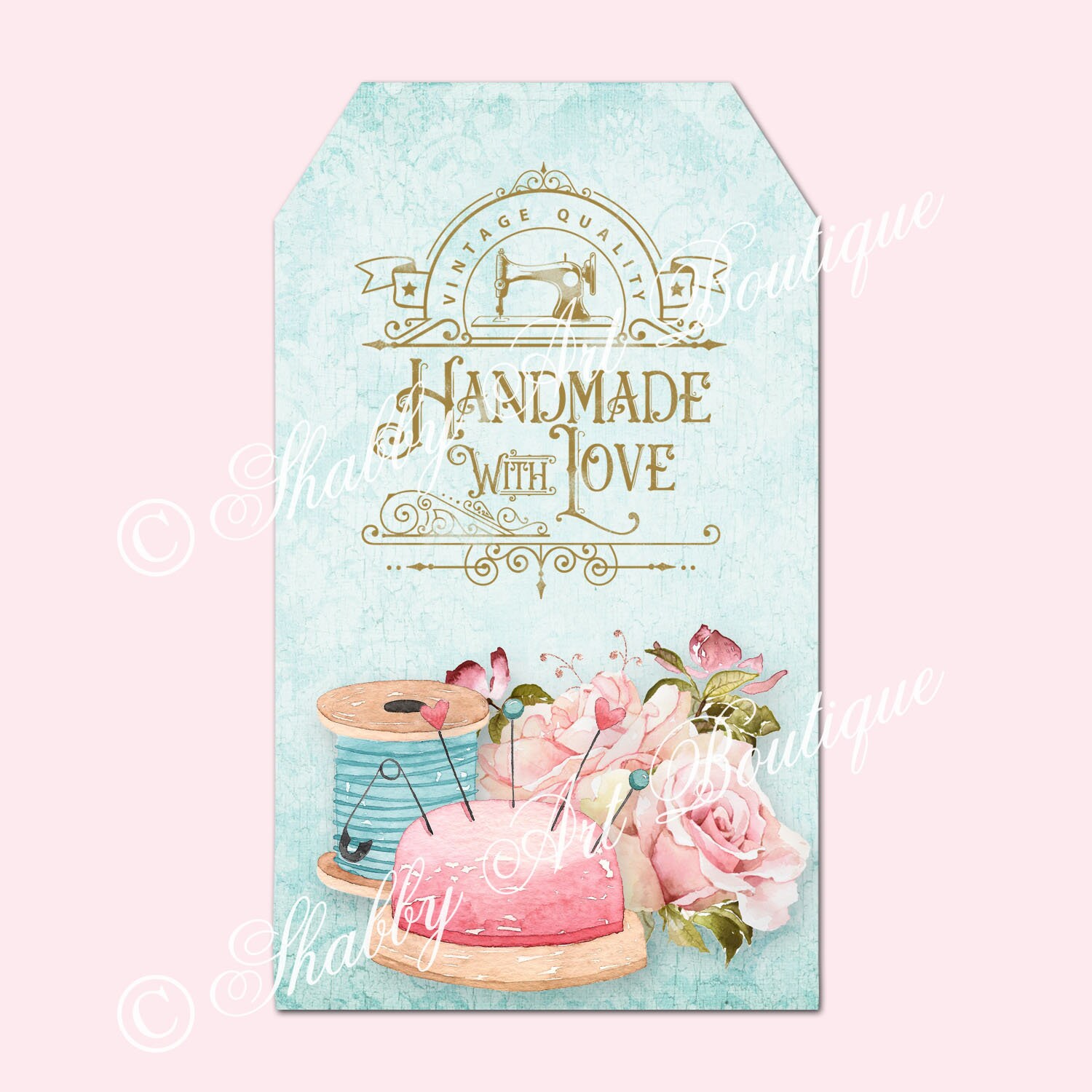 Printable Handmade With Love Tags – Shabby Chic Gift Tags (digital File ...
