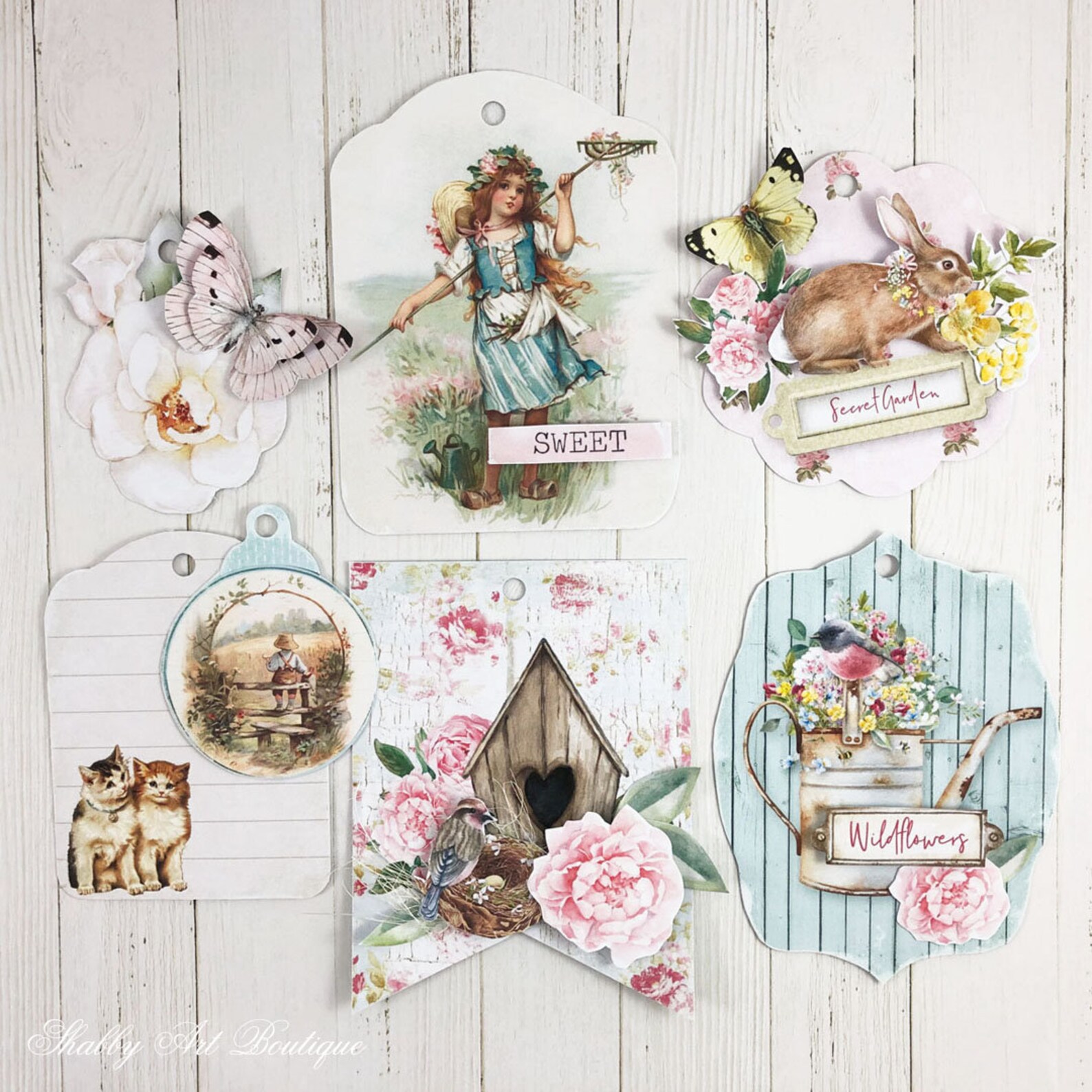 Print & Make Project: Shabby Cottage Garden Flip Tag - Etsy