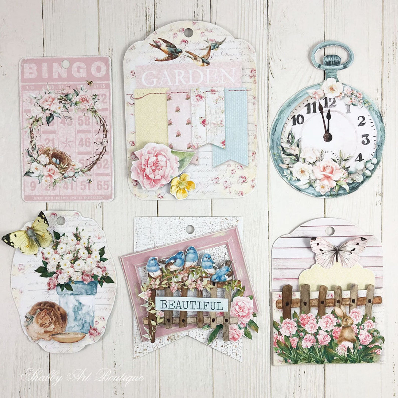 Print & Make Project: Shabby Cottage Garden Flip Tag - Etsy