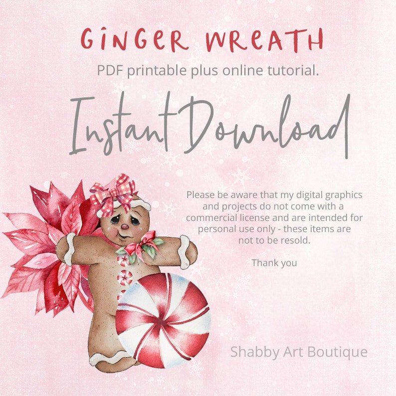 A4 Printable Ginger Wreath - Etsy