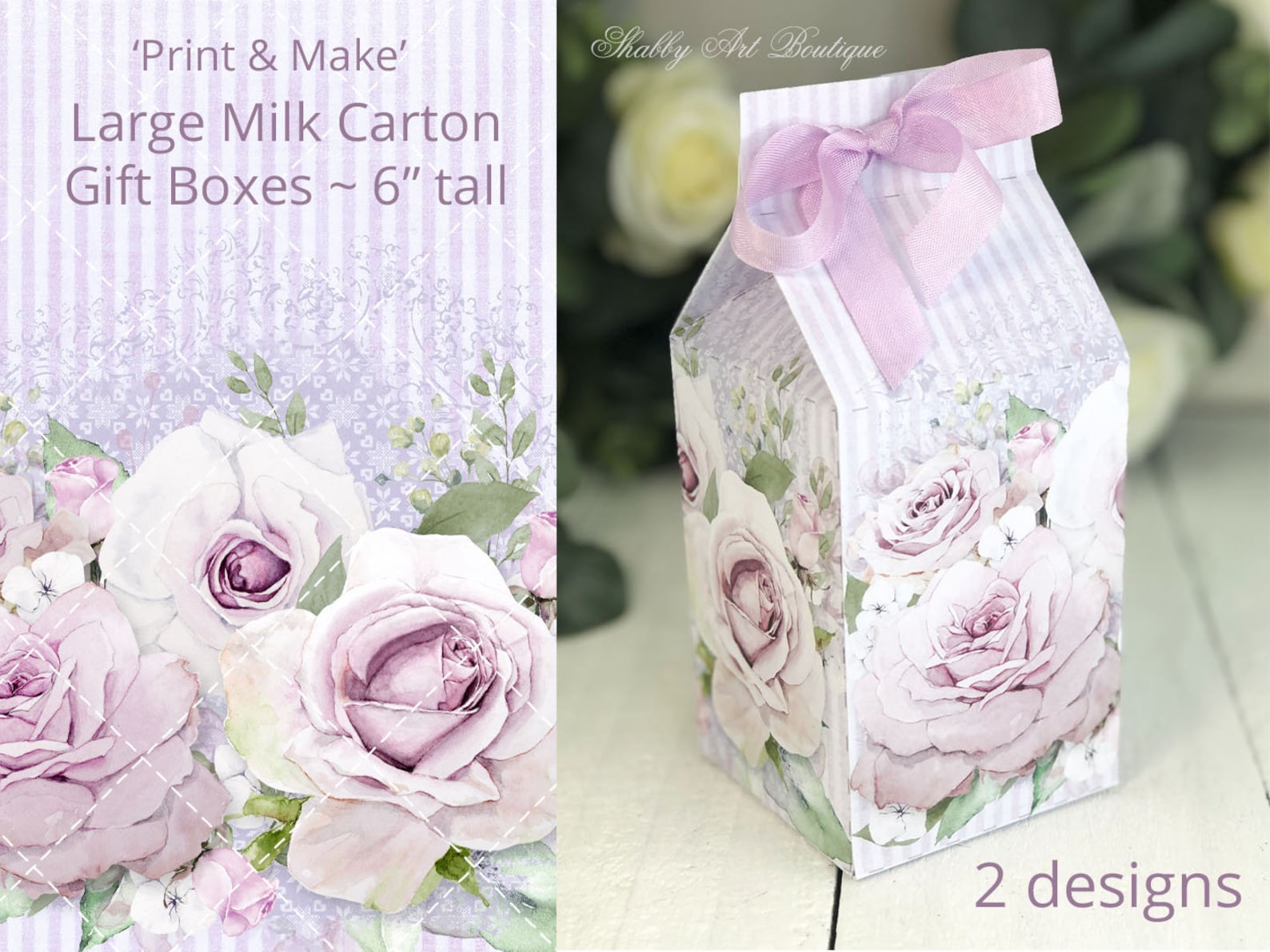 Print & Make: Enchanted Large Milk Carton Gift Boxes (A4 and Letter ...