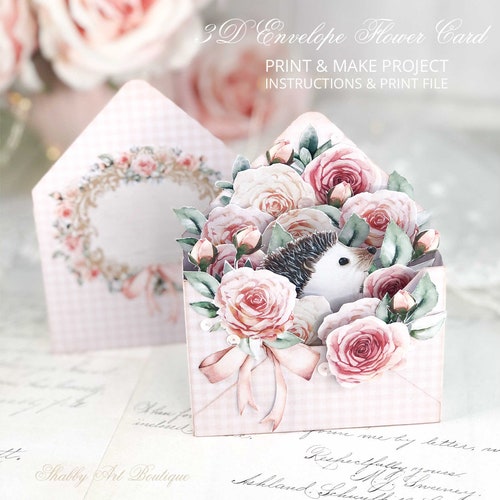 Print & Make Flower Box Pop-up Card letter and A4 Size - Etsy