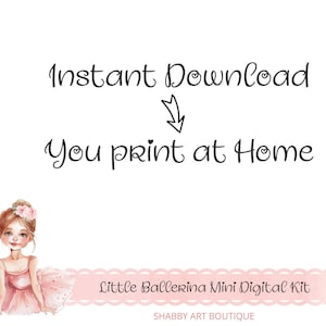 Little Ballerina Mini Digital Kit - Letter Size Paper - Etsy