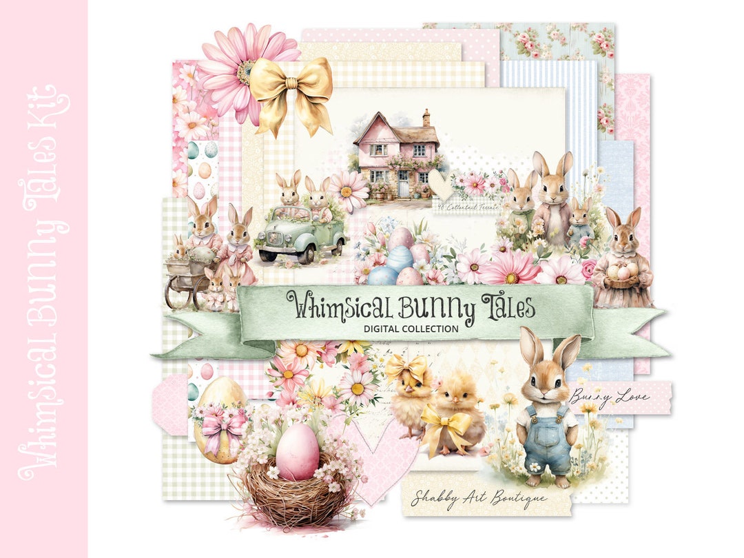 Letter (USA & Canada) - Whimsical Bunny Tales Digital Kit - Etsy