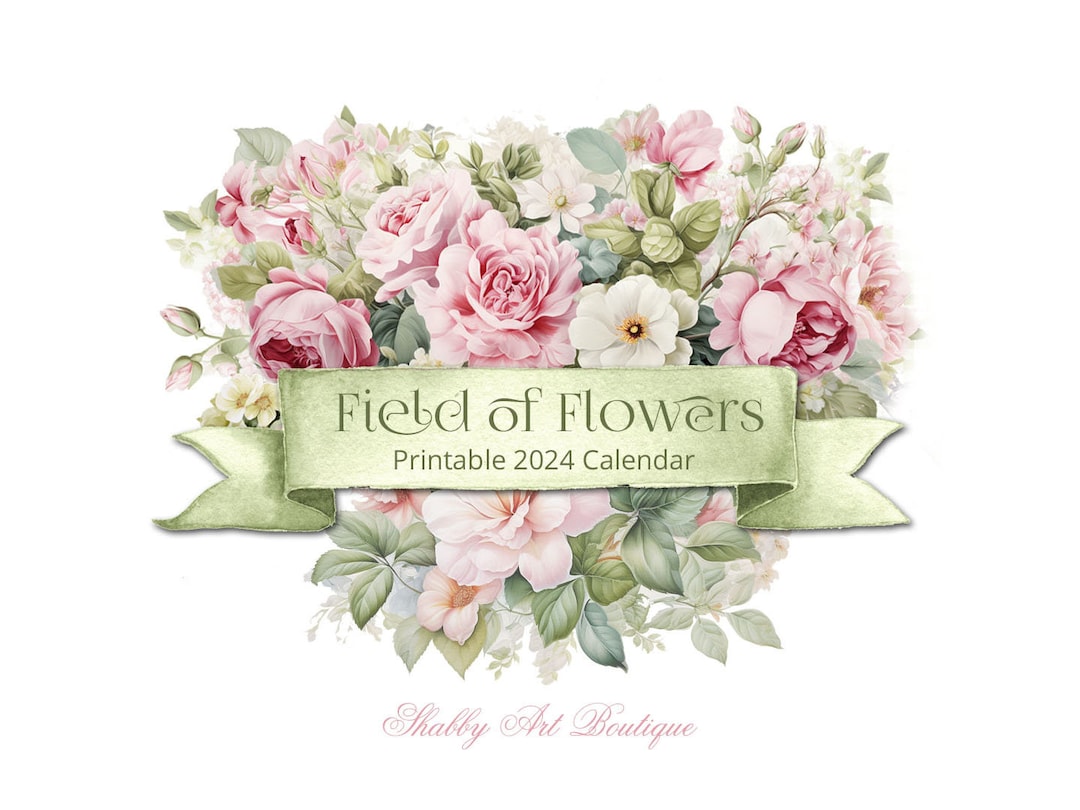 Field of Flowers Printable 2024 Calendars A4 & Letter - Etsy