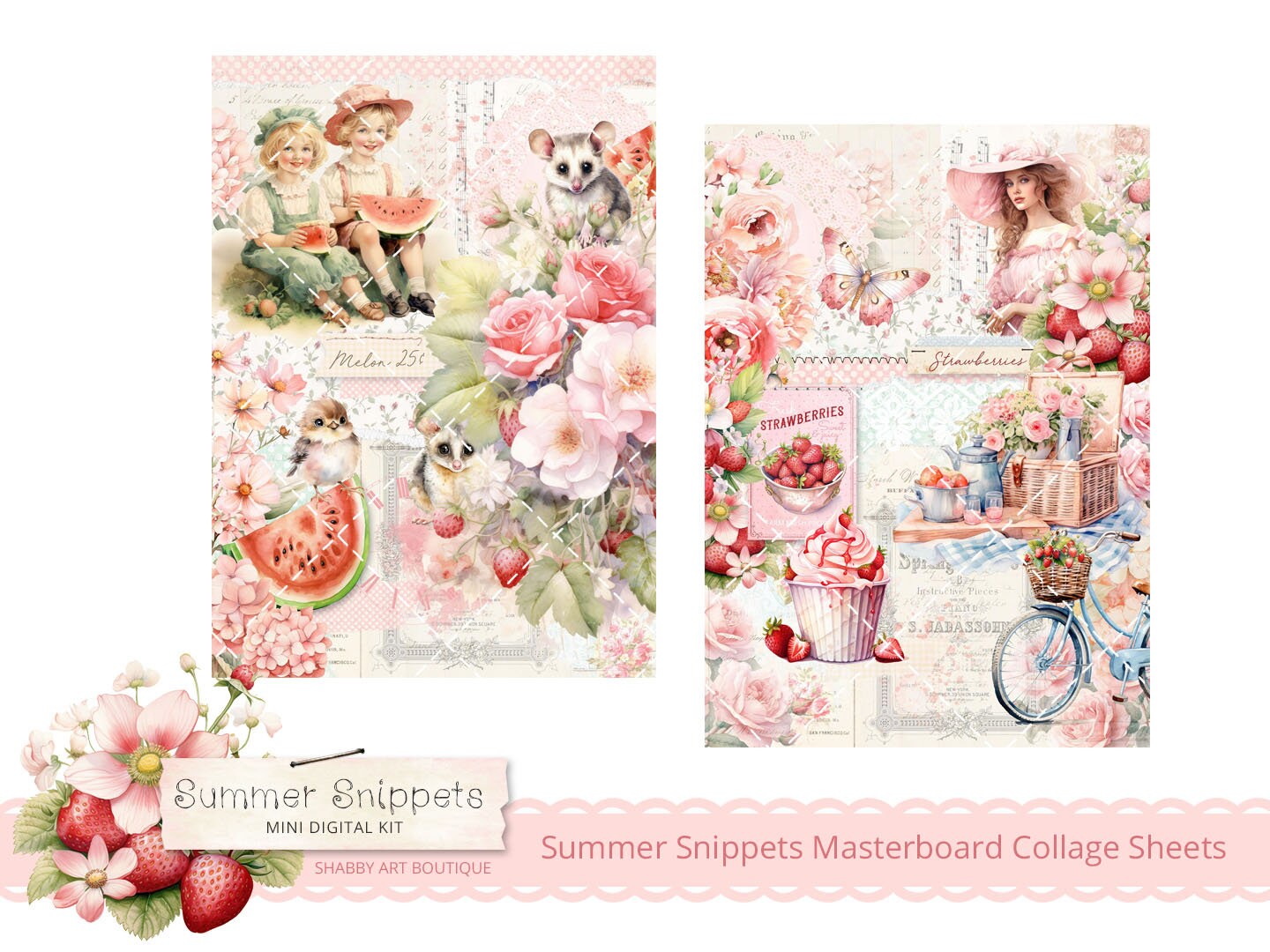 Summer Snippets Mini Digital Kit ~ A4 Paper Size - Etsy