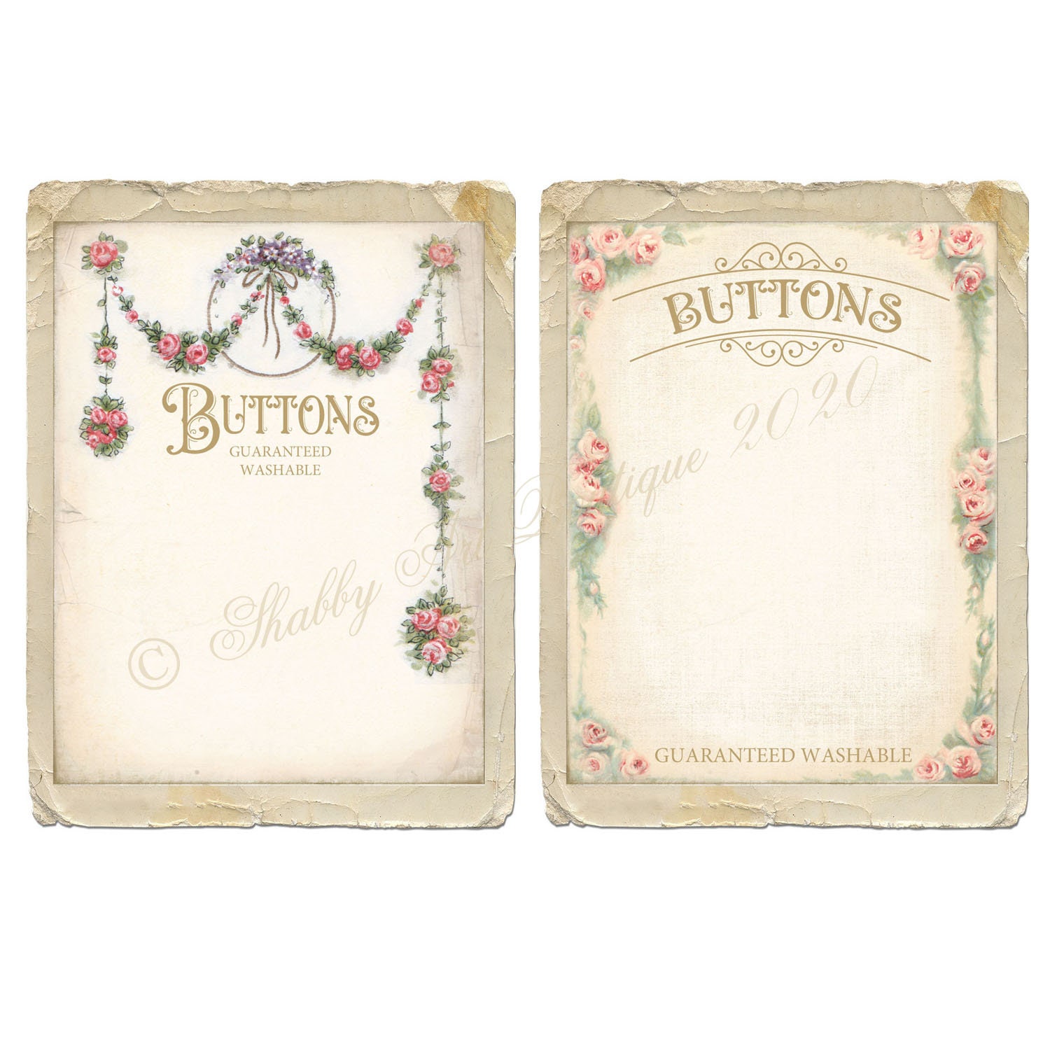 Printable Victorian Button Cards - Etsy UK