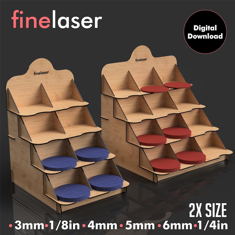 Coasters Display Stand SVG, Laser Cut Files for Glowforge, Retail Counter Display Stand, Digital ...