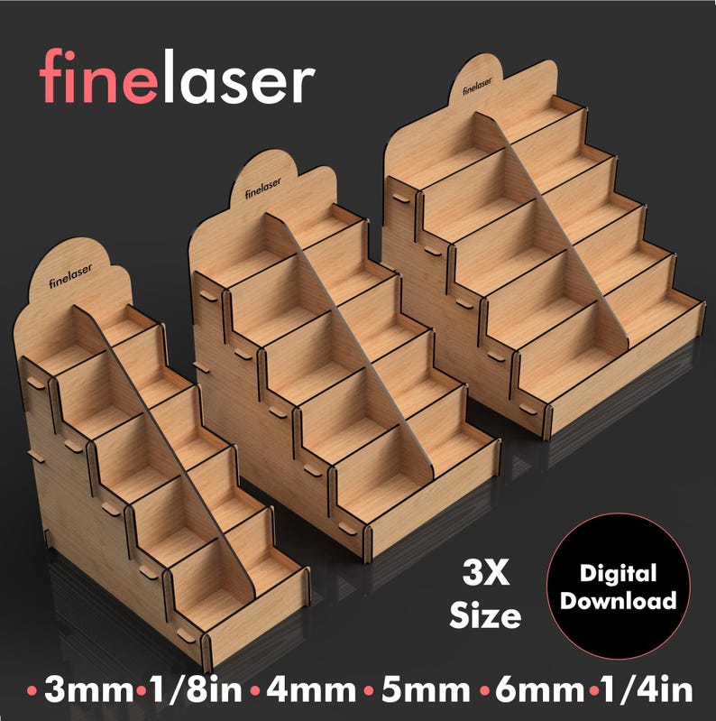 5 Tier Display Stand SVG, Laser Cut Files for Glowforge, Retail Shelves ...
