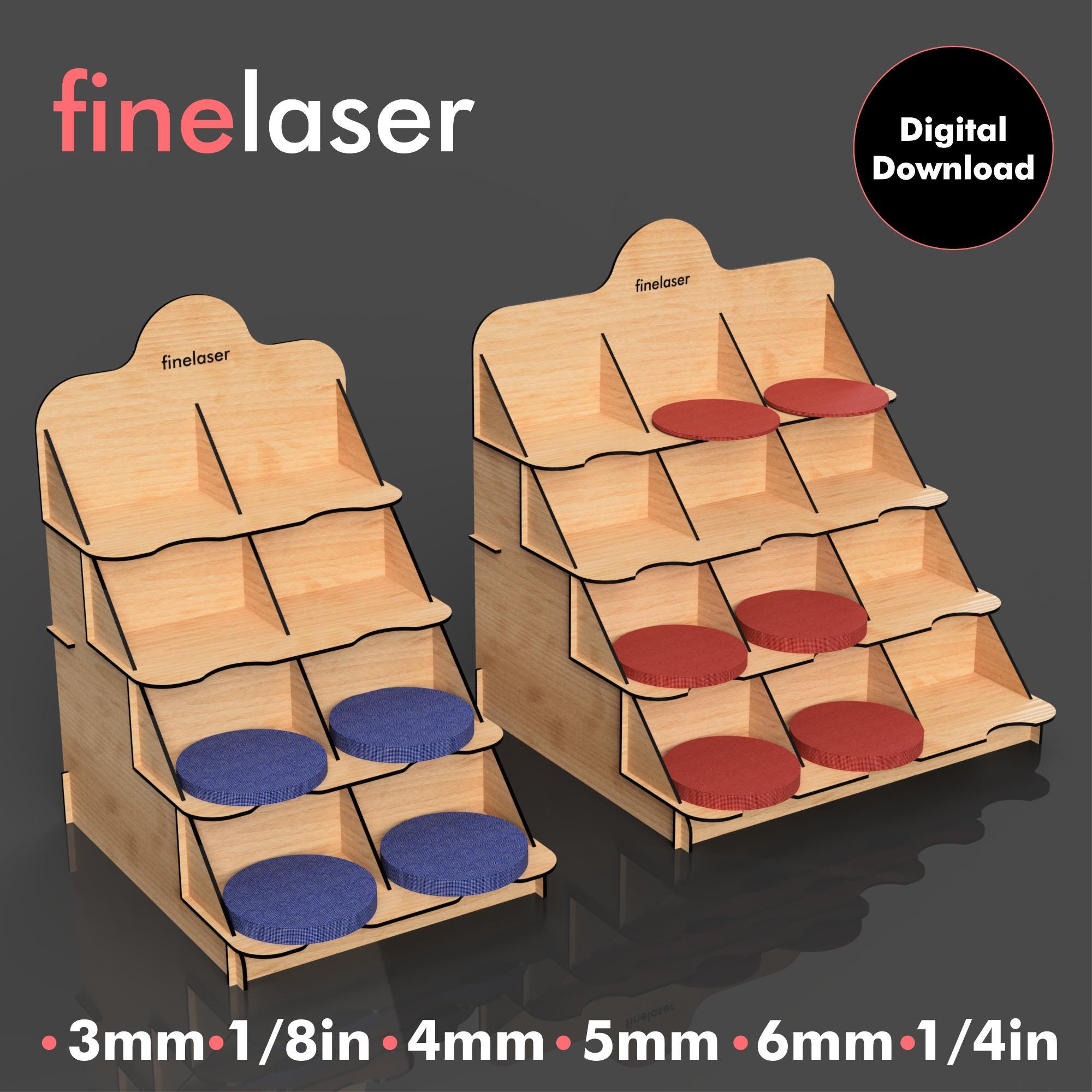 Coasters Display Stand SVG, Laser Cut Files for Glowforge, Retail ...