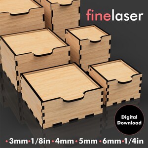 8X Laser Cut Box SVG, Storage Box Bundle, Glowforge File, Digital ...
