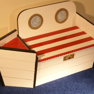 Toy Chest, Wooden Toy Box, Pirate Boat Shaped Wood, Entryway Chest ...