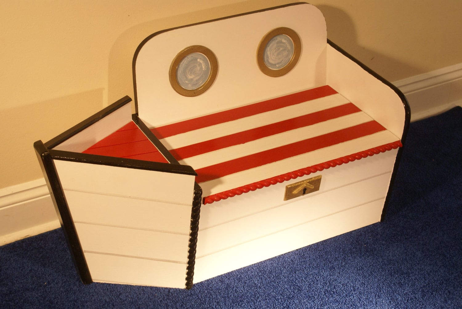 Toy Chest Wooden Toy Box Pirate Boat Shaped Wood Entryway - Etsy