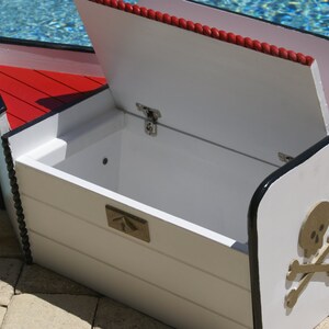 Toy Chest, Wooden Toy Box, Pirate Boat Shaped Wood, Entryway Chest ...