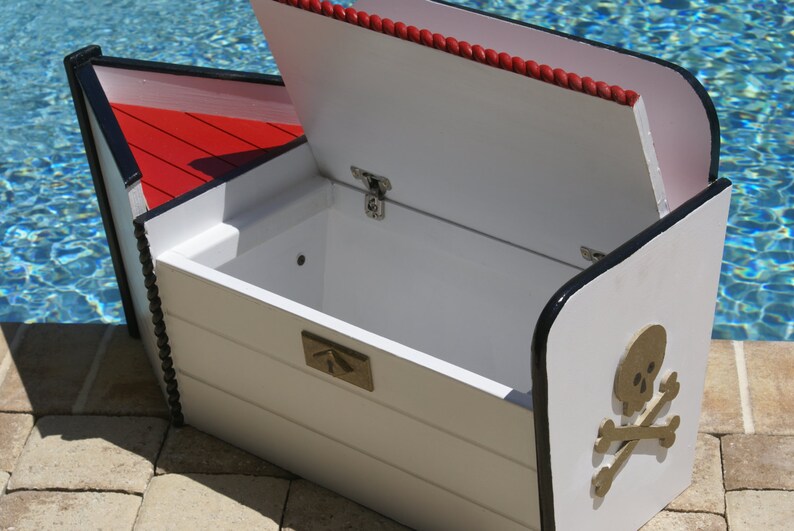 Toy Chest Wooden Toy Box Pirate Boat Shaped Wood Entryway - Etsy