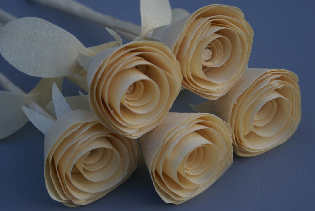 Handmade Wood Roses, 5th Wedding Anniversary Wood Roses, Rustic Floral ...