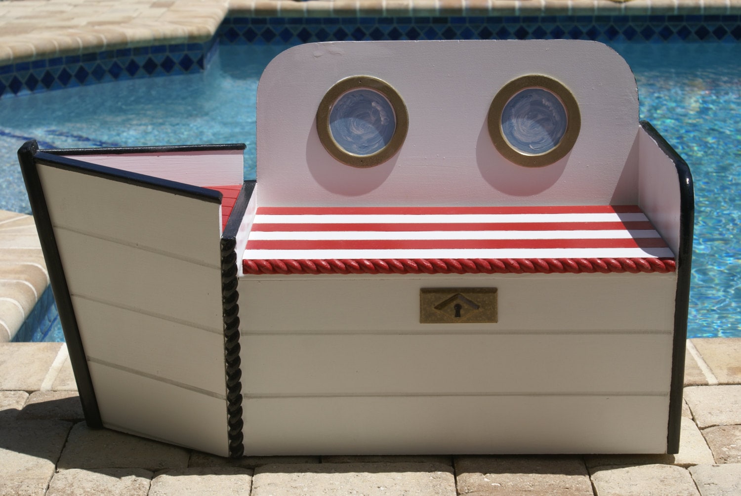 Toy Chest, Wooden Toy Box, Pirate Boat Shaped Wood, Entryway Chest ...