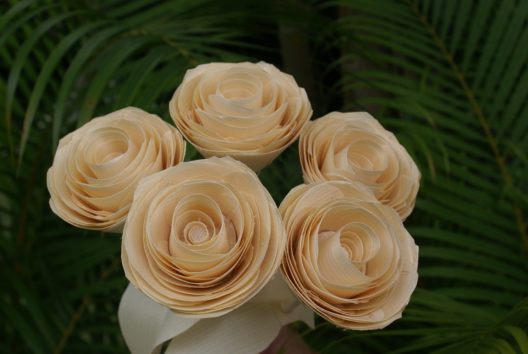 Handmade Wood Roses, 5th Wedding Anniversary Wood Roses, Flower ...