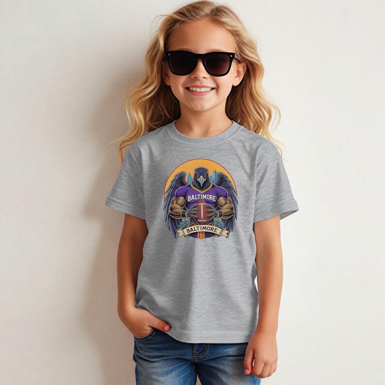 Baltimore Purple Bird Football Shirt, Maryland Sports Fan Tee, Local ...