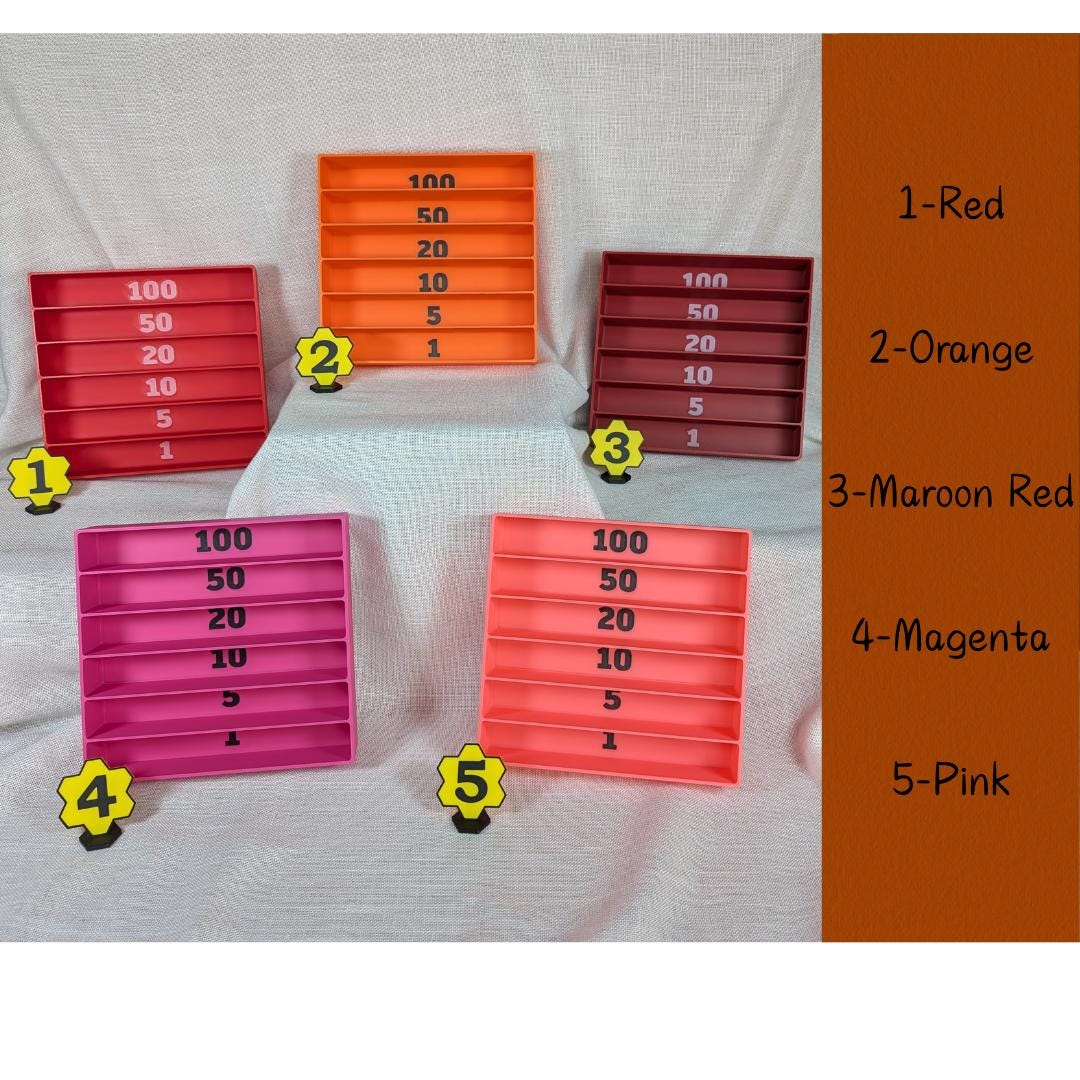Cash Tray *warm Tones* Money Organizer With Denominations for Envelope ...