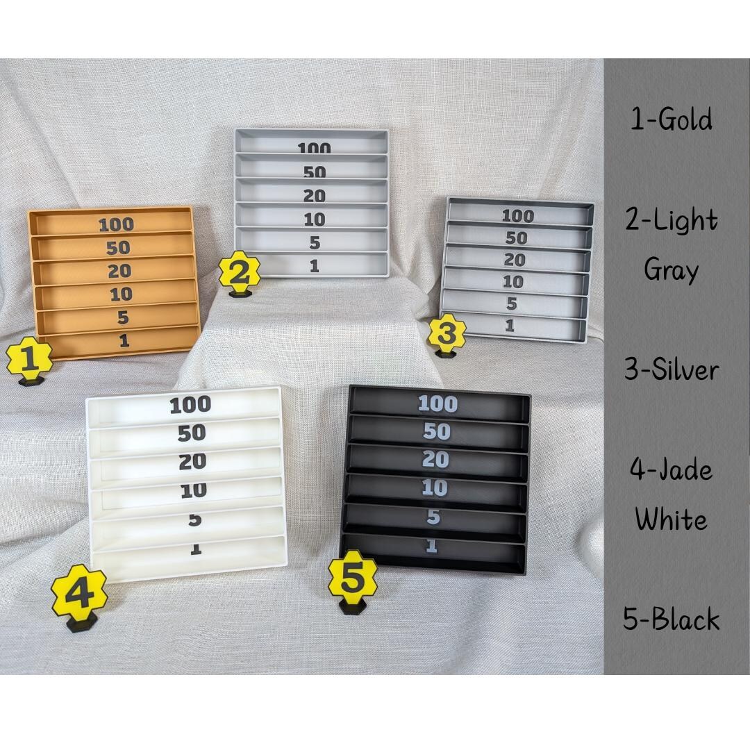 Cash Tray *basic Tones* Money Organizer W/ Denominations for Envelope ...