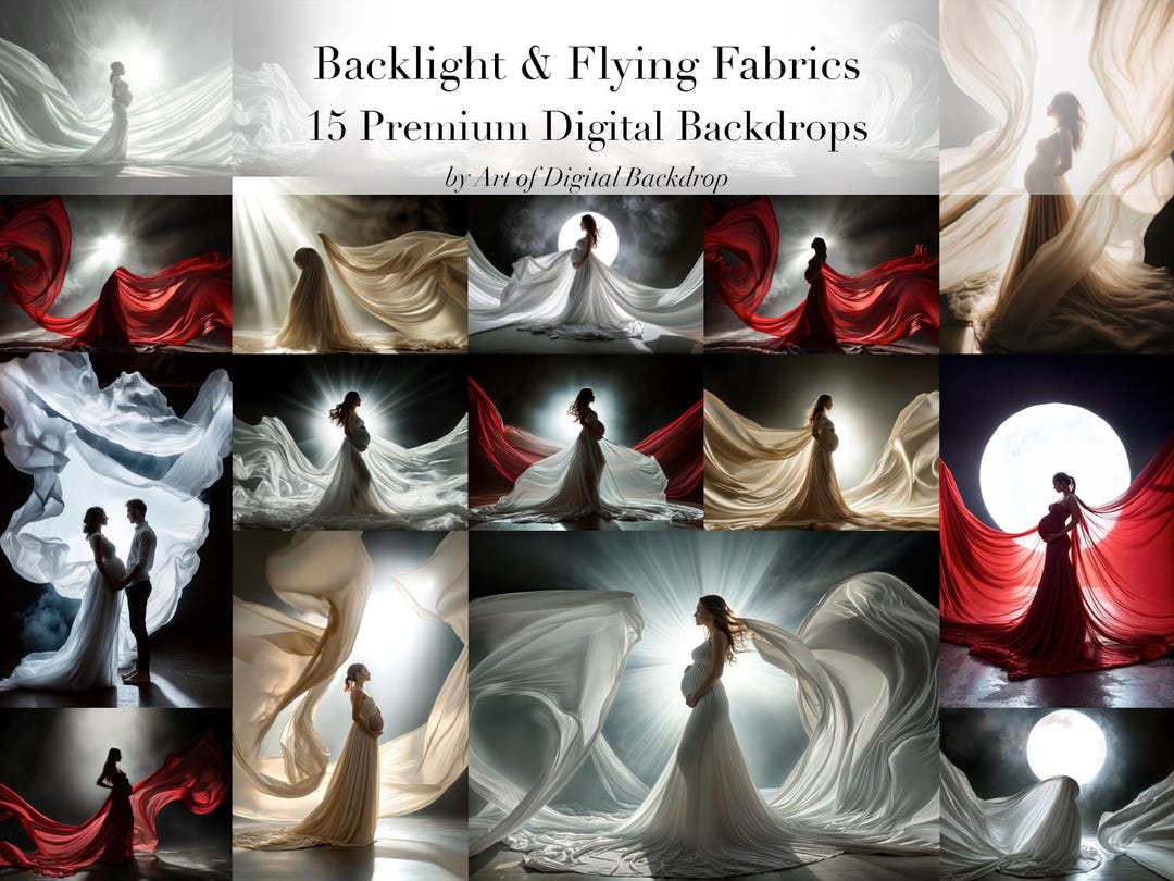 Backlight & Flying Fabrics Digital Backdrops - Shadow Flowing Fabrics ...