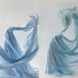 Light Blue Flaying Fabrics Digital Backdrops - Art Photo Maternity ...