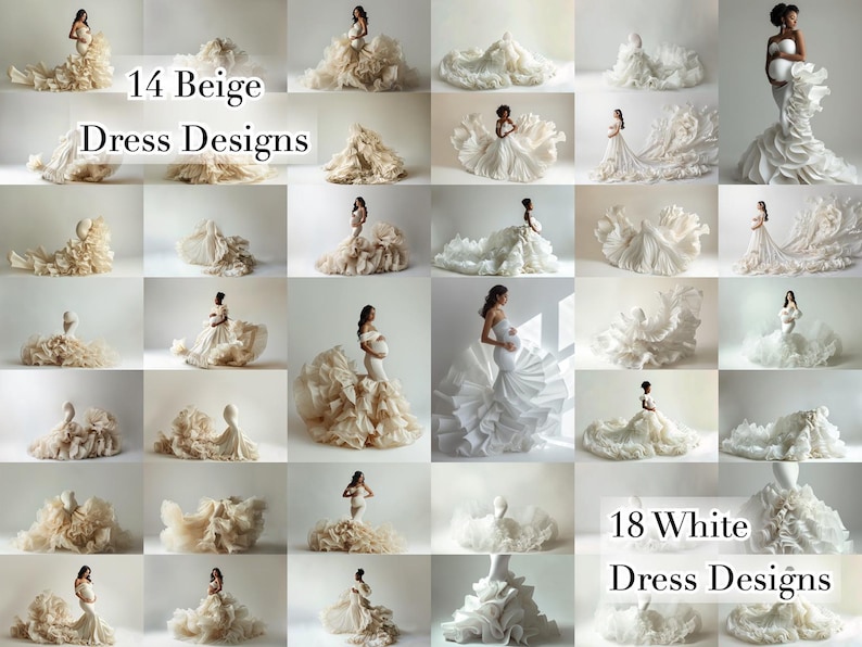 Couture Dress Overlays, All Colors, Digital Backdrops Mega Bundle ...
