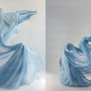 Light Blue Flaying Fabrics Digital Backdrops - Art Photo Maternity ...