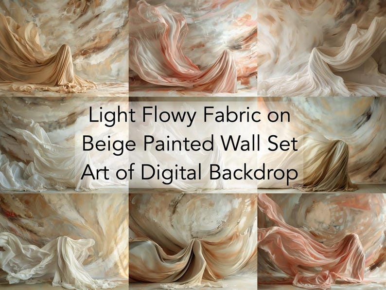 Fine Art Painted Background & Flowing Beige Pink Fabric Dress Maternity ...