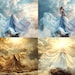 Sky, Clouds, Mountain & Flowing Flaying Fabric Dress Digital Backdrops ...