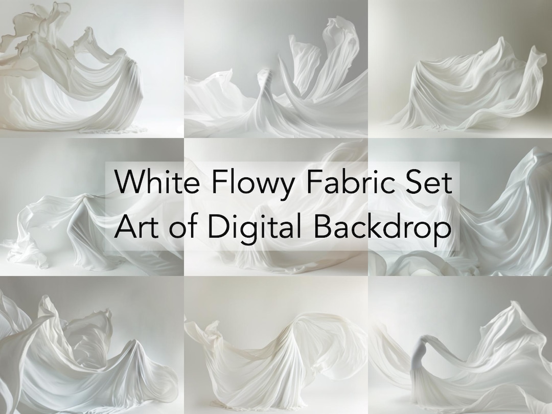 White Flowy Fabric Dress Digital Backdrops, Maternity Backdrops ...