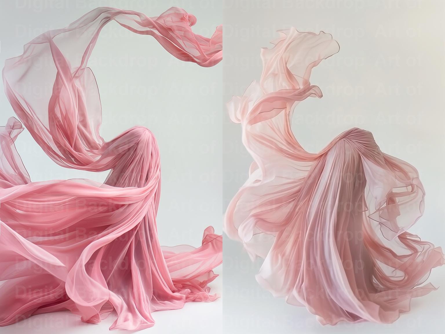 Pink Flaying Flowing Fabric Overlay Digital Backdrops Photo Art ...
