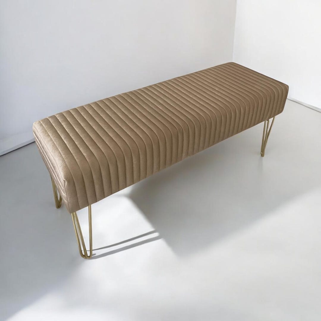 Modern Metal Gold Leg, Wooden Body and Woven Patterned Wipeable Fabric ...