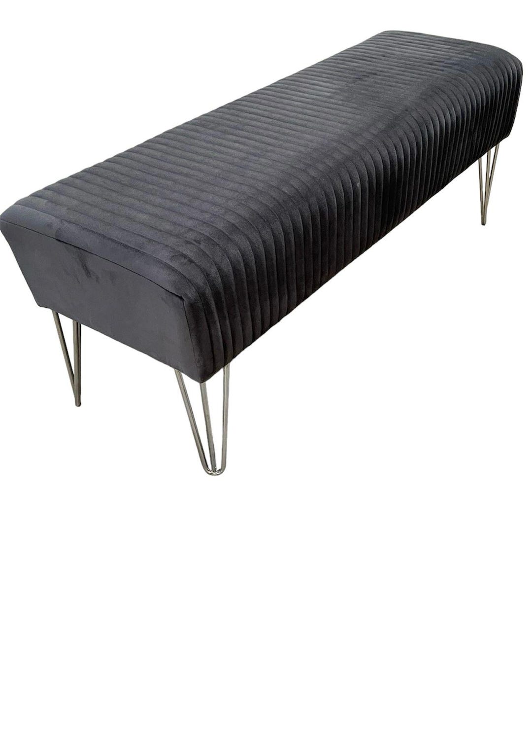 Modern Metal Silver Leg, Wooden Body and Woven Patterned Wipeable ...