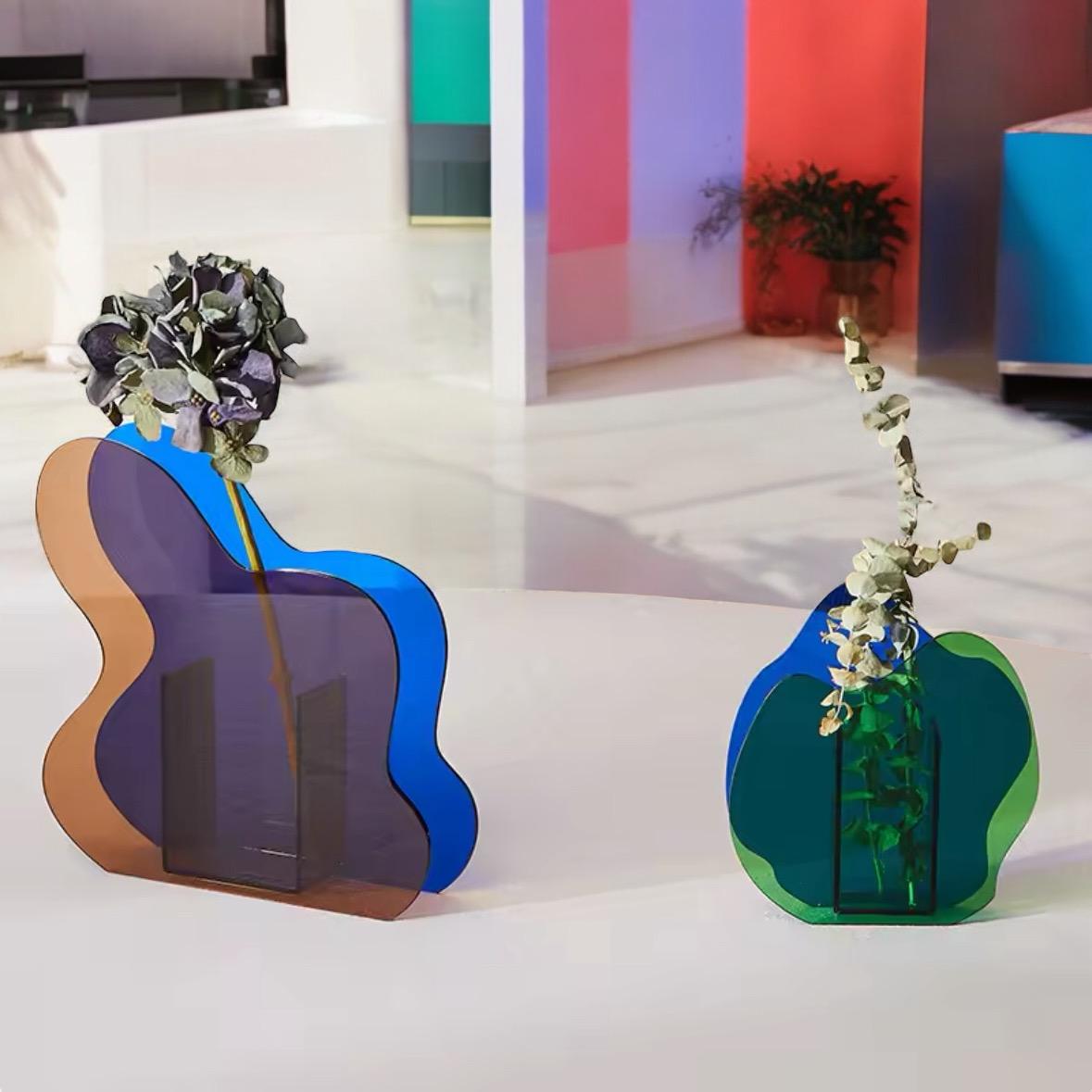 Acrylic Flower Vase, Unique Vases, Abstract Decorative Vase, Acrylic ...